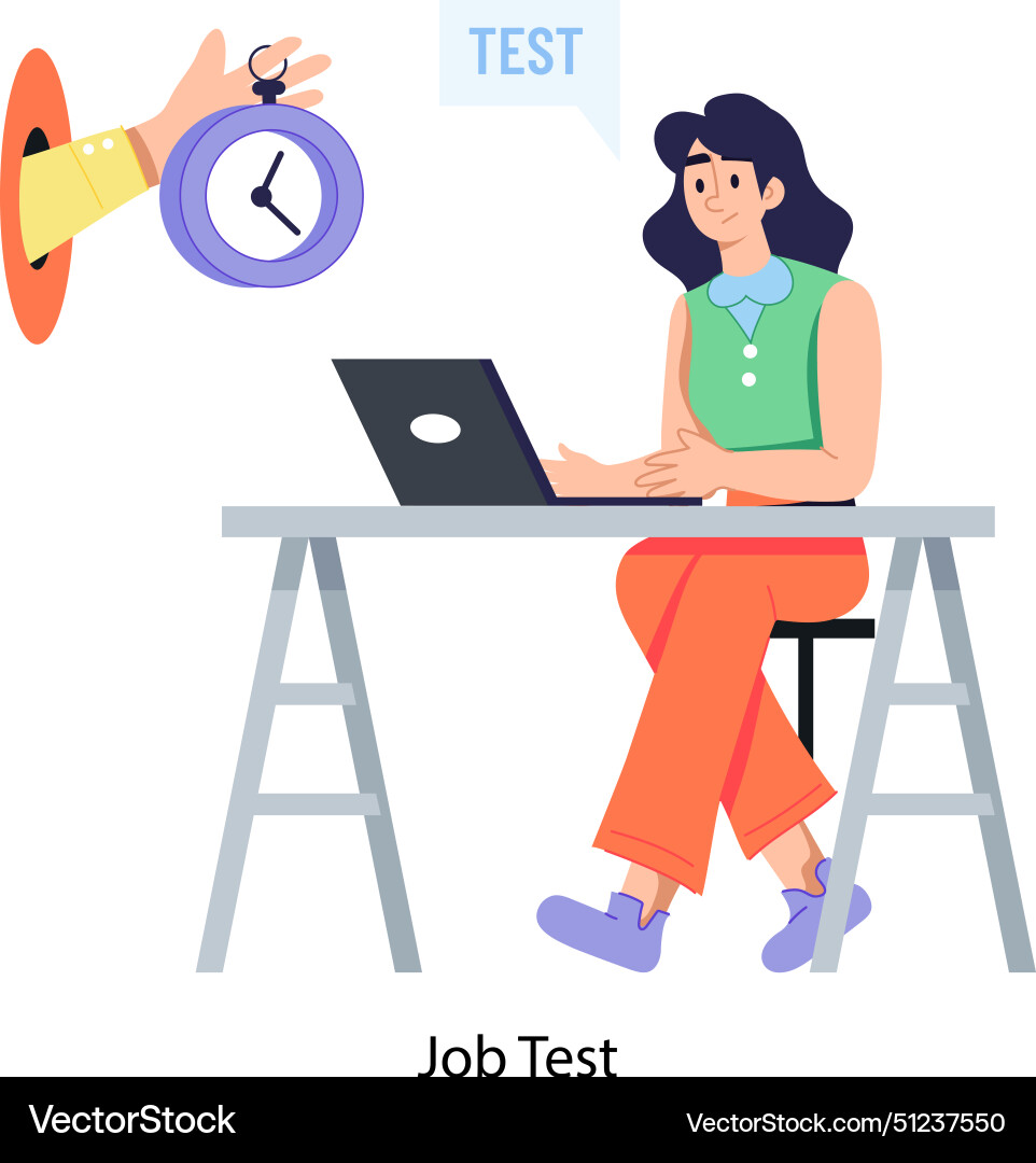 Job test Royalty Free Vector Image - VectorStock