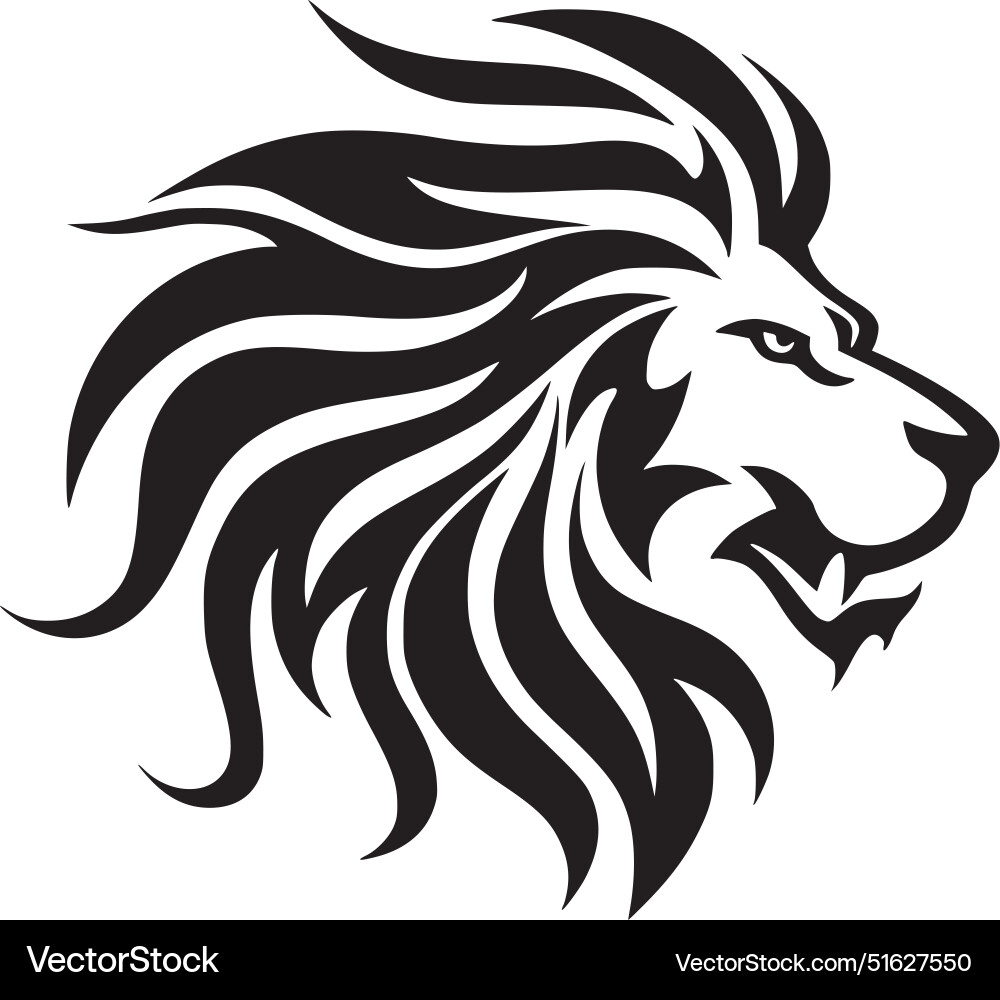 Lion - black and white Royalty Free Vector Image
