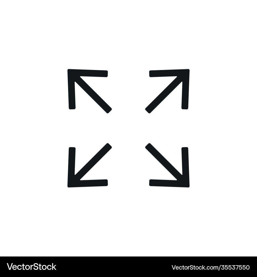 Scalable small expand icon big size grow scale Vector Image