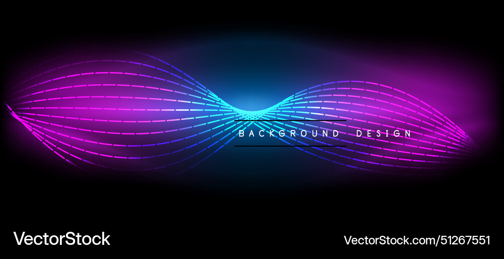 A glowing purple and blue wave on dark Royalty Free Vector
