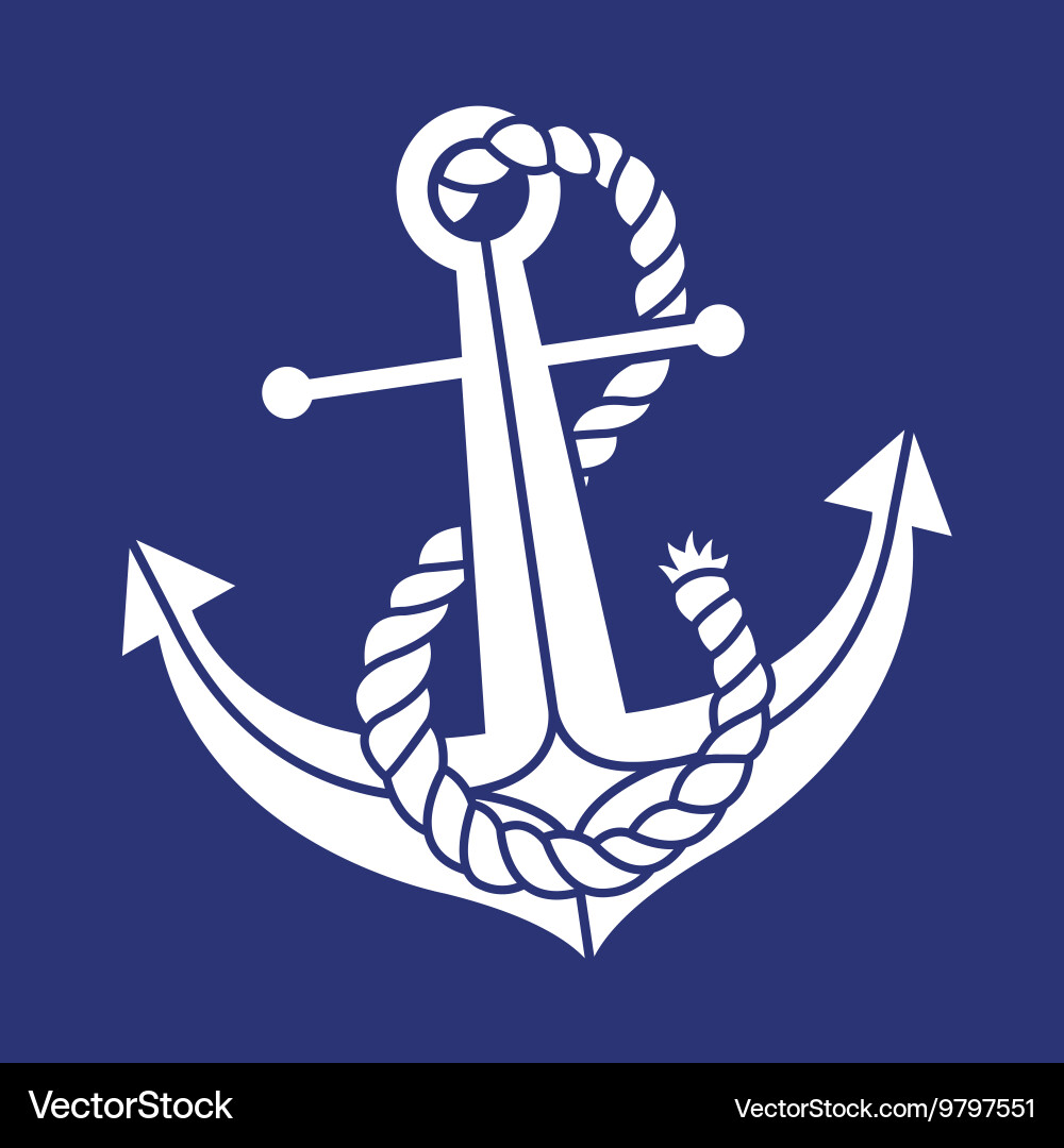 Anchor with rope Royalty Free Vector Image - VectorStock