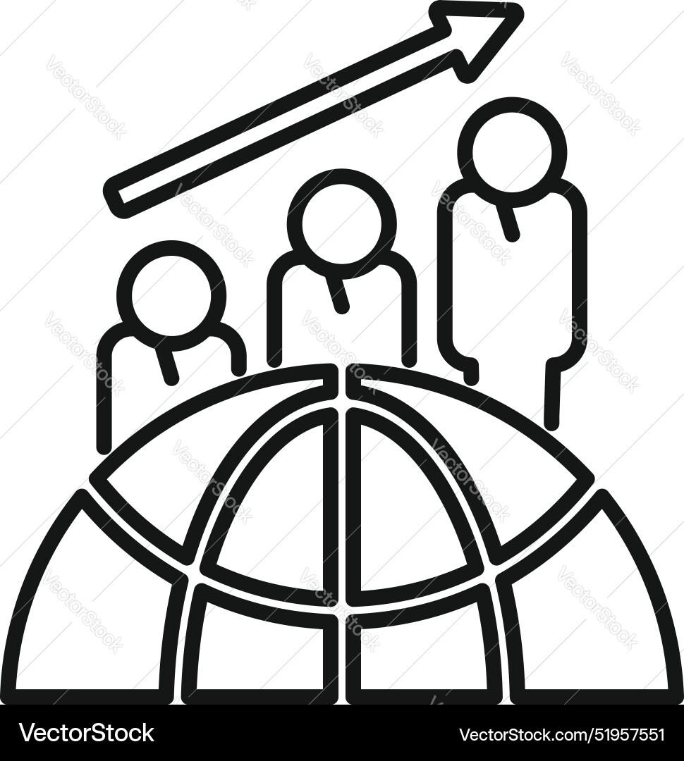 Business team growing up arrow chart global Vector Image