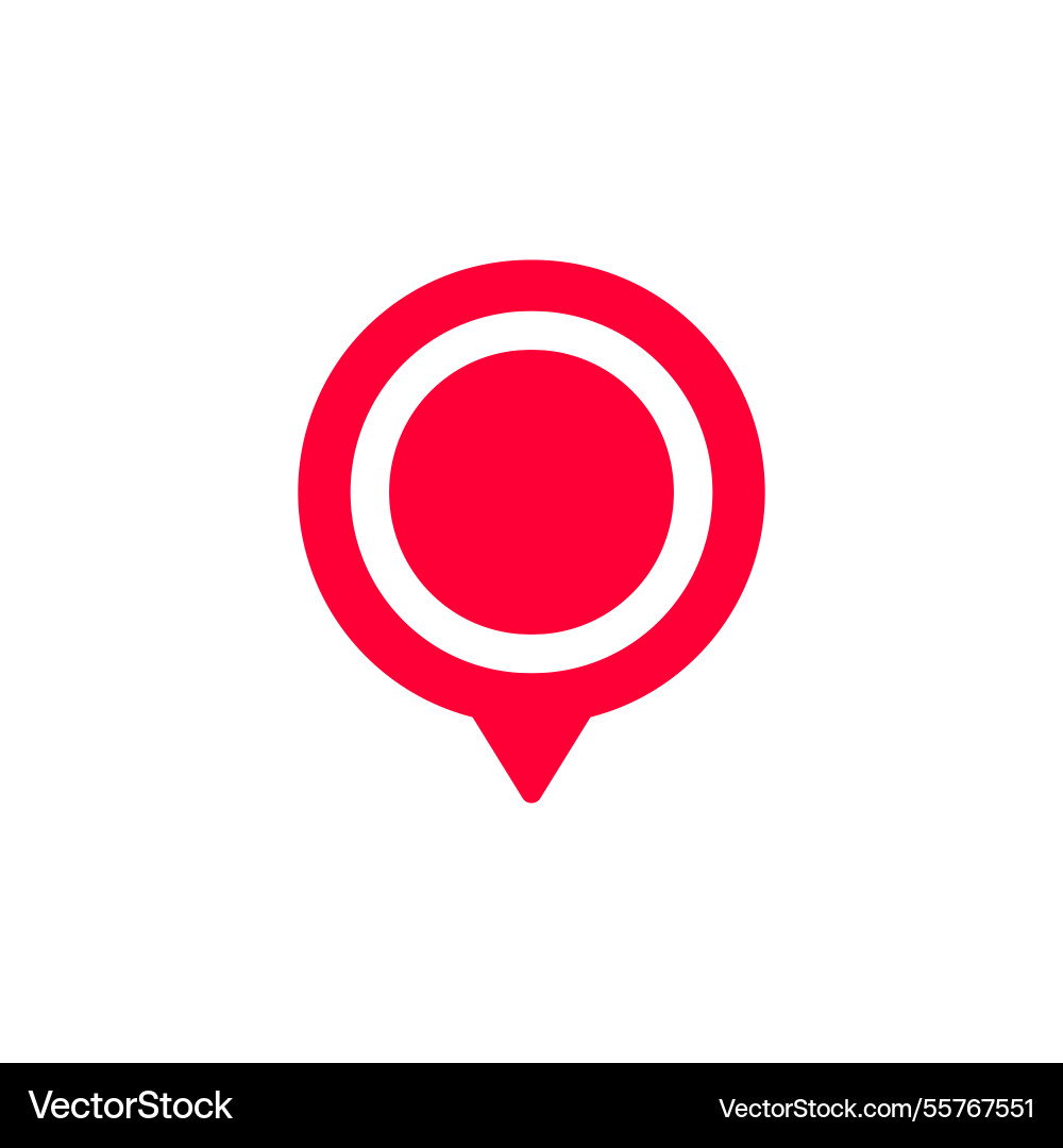 Gps location pin icon in bold red Royalty Free Vector Image