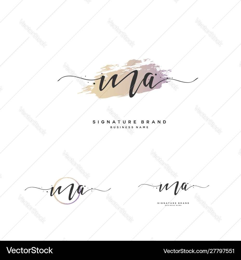 M a initial letter handwriting and signature logo Vector Image