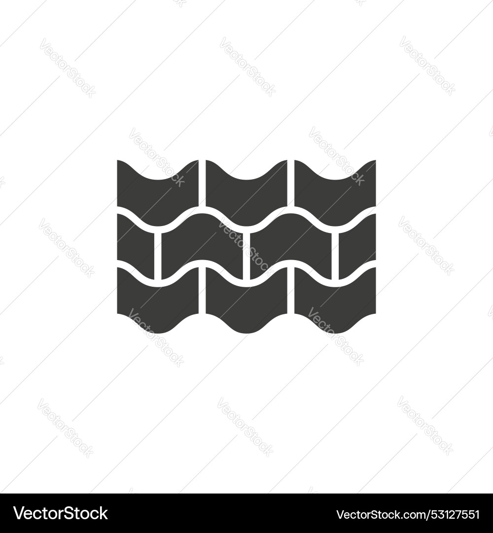 Roof tile line icon isolated on white background Vector Image