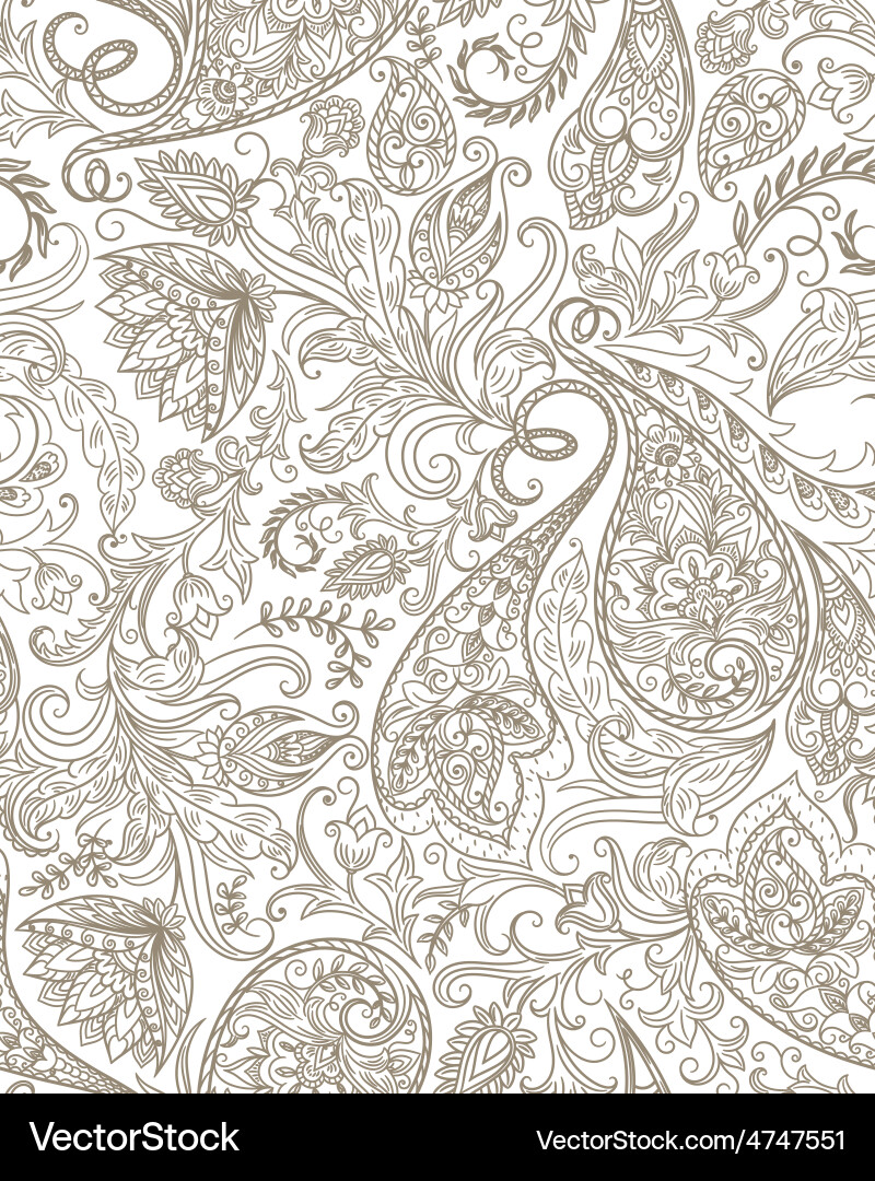 Seamless paisley pattern Royalty Free Vector Image