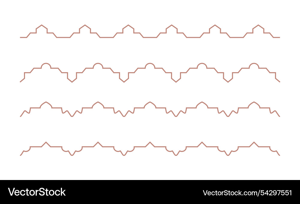 Simple line arabian style seamless border islamic Vector Image