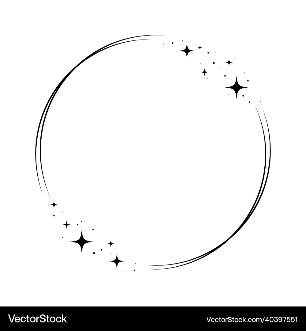 Star circle frame wreath round Royalty Free Vector Image