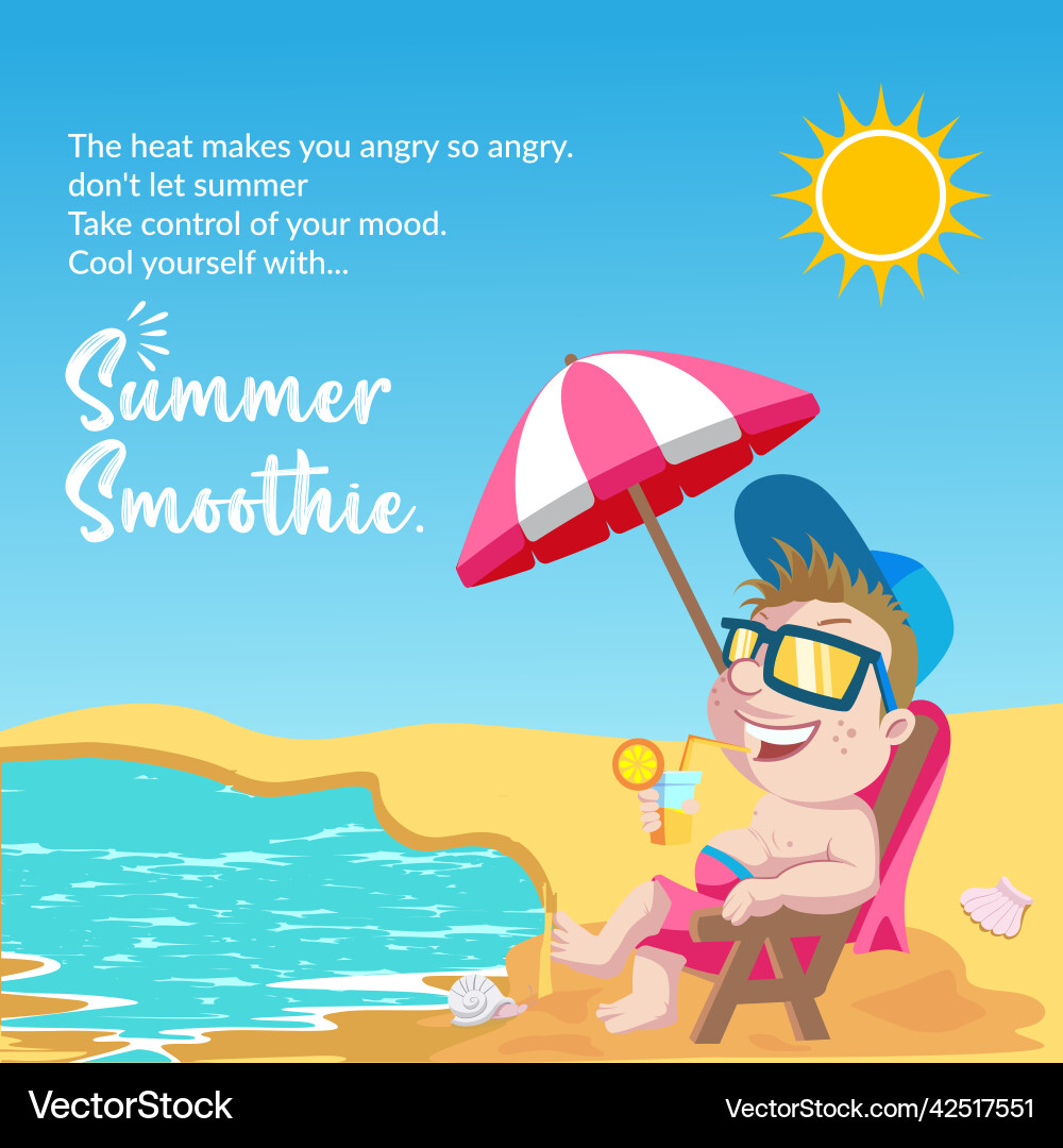 Summer smoothie banner design Royalty Free Vector Image