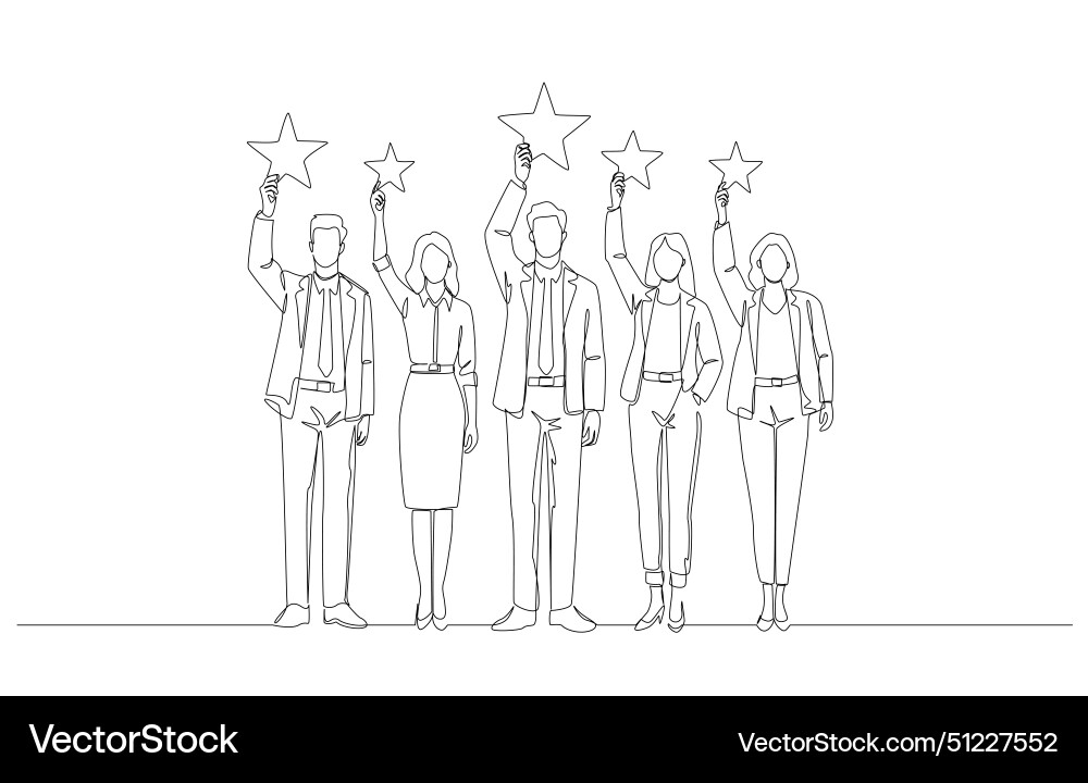 Business team raising stars Royalty Free Vector Image