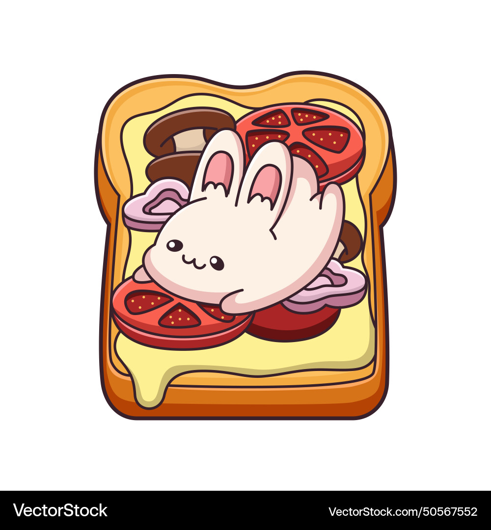 Cute bread character design Royalty Free Vector Image