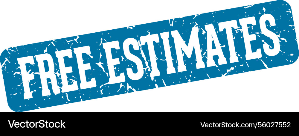 Free estimates rectangular sign Royalty Free Vector Image