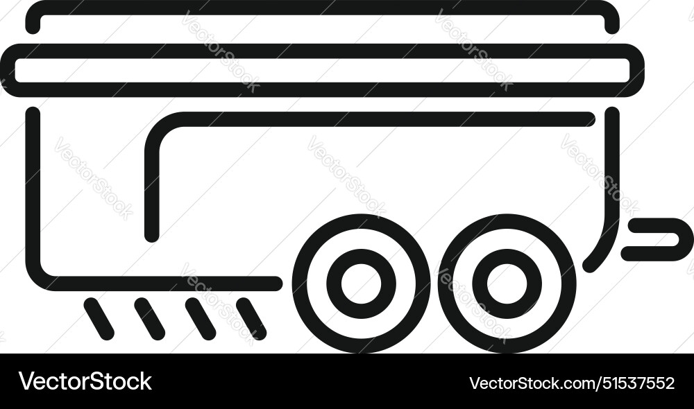 Line art of a trailer Royalty Free Vector Image