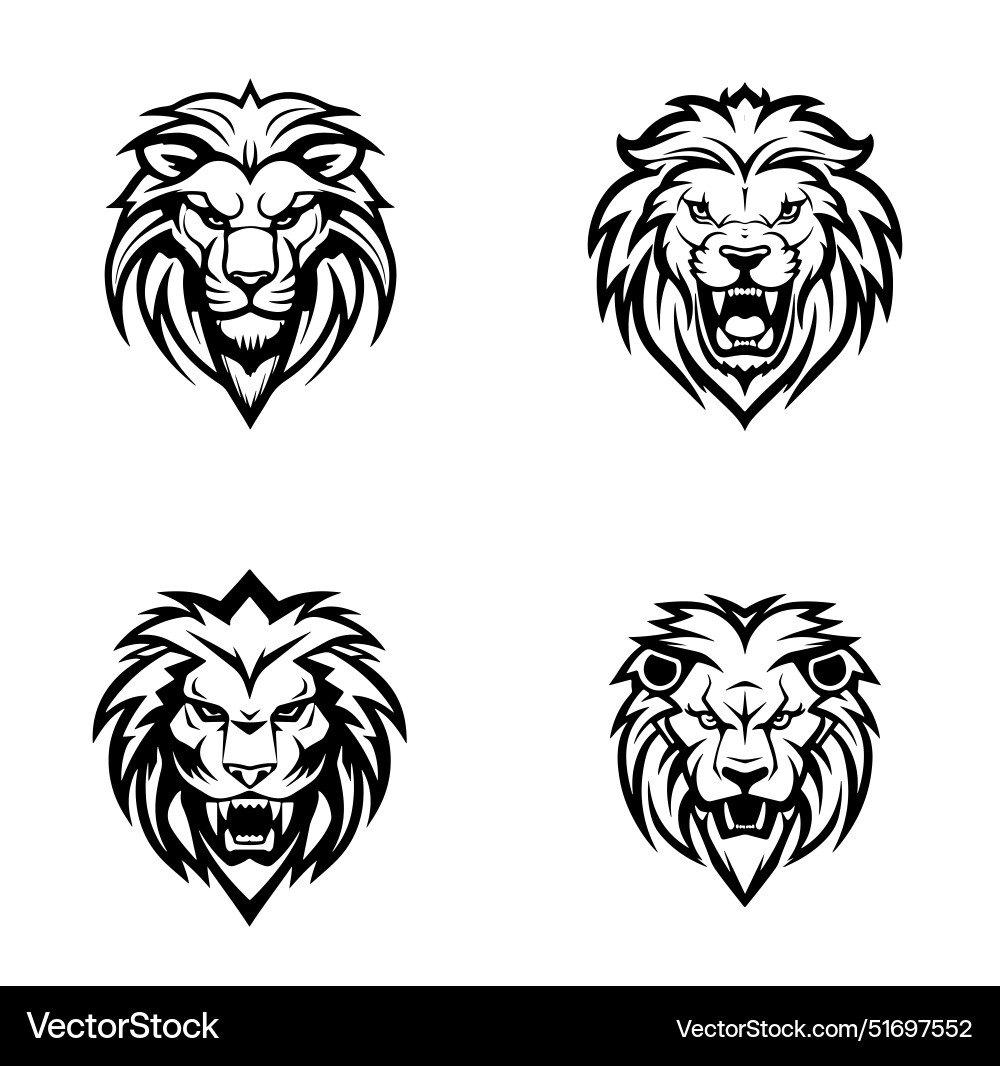 Lion sketchy graphical black and white portrait Vector Image