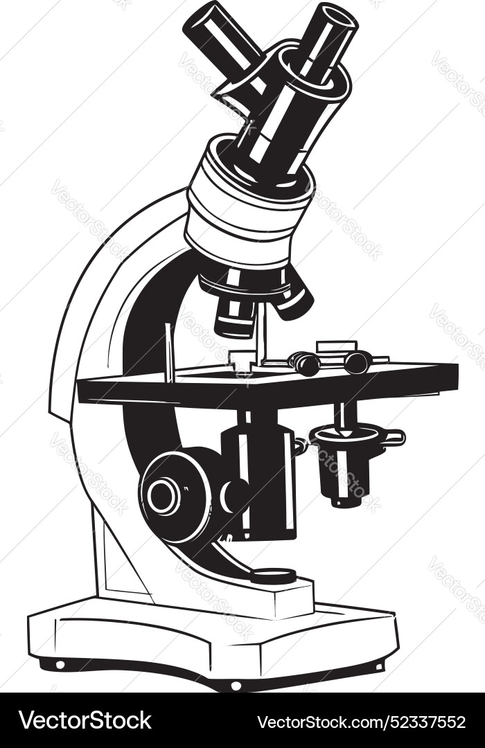 Optical microscope vision emblematic view Vector Image