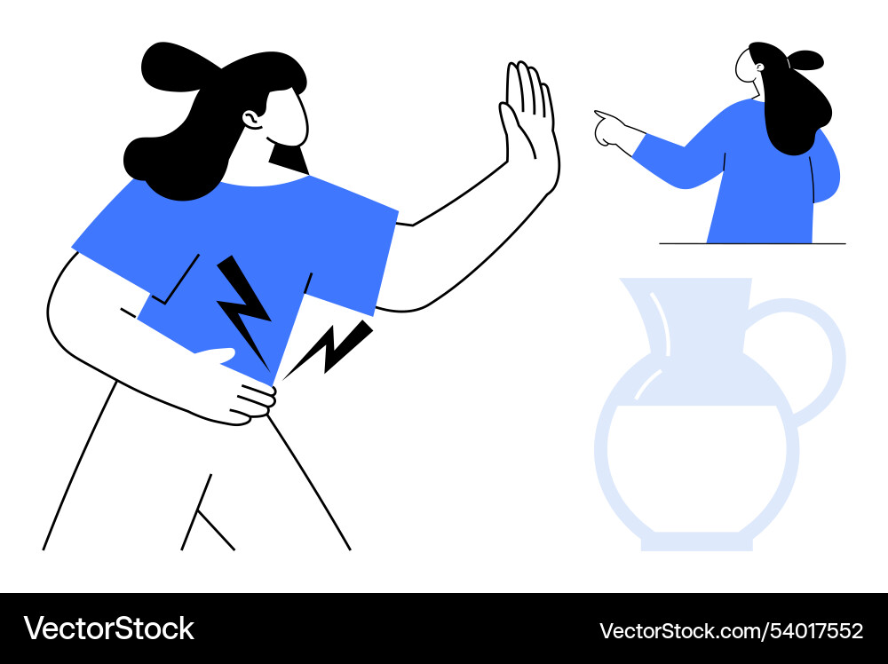Person expressing discomfort and rejection Vector Image