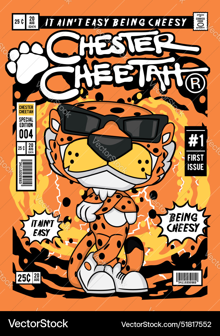 Pop art chester cheetah Royalty Free Vector Image