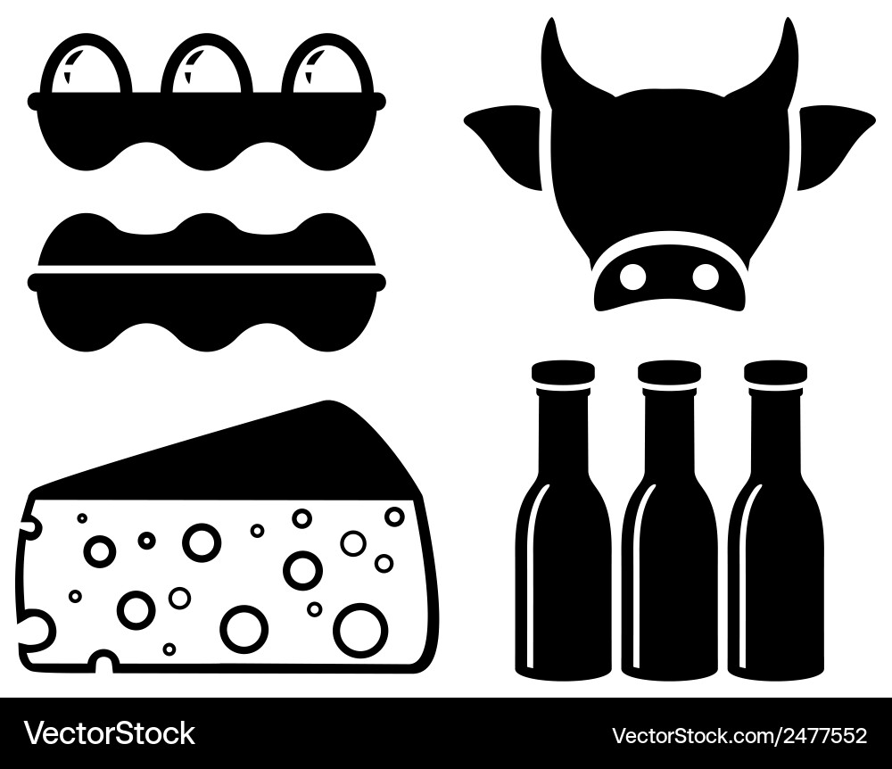 Set food icon for milk production Royalty Free Vector Image