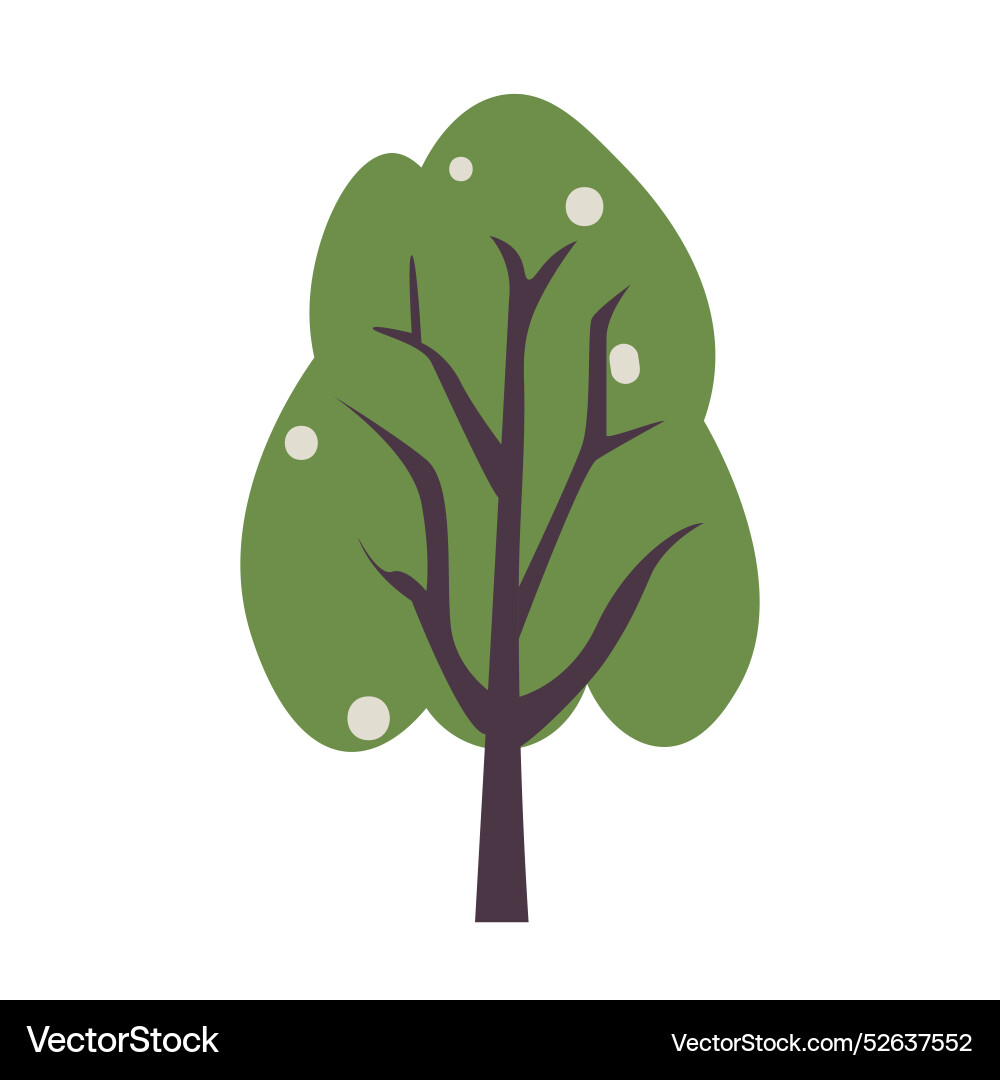 Simple flat cartoon tree Royalty Free Vector Image