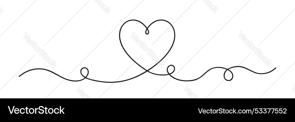 Single Line Heart Royalty Free Vector Image - VectorStock