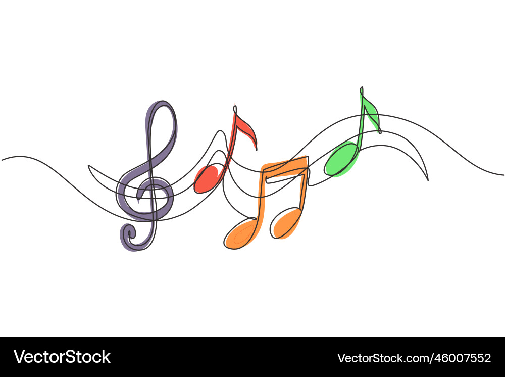 Single Line Music Notes Royalty Free Vector Image
