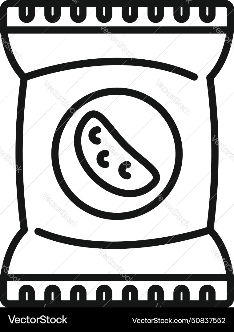 Snack bar icon outline biscuit nut food Royalty Free Vector