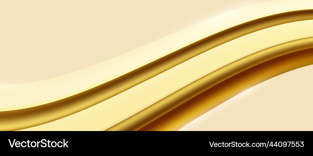 Abstract 3d golden wavy lines shape luxury Vector Image