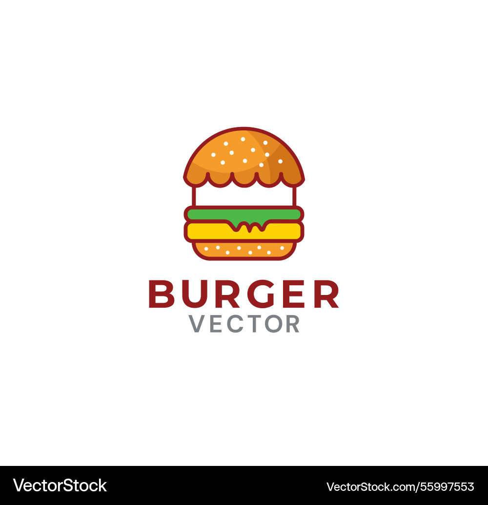 Burger shop logo Royalty Free Vector Image - VectorStock
