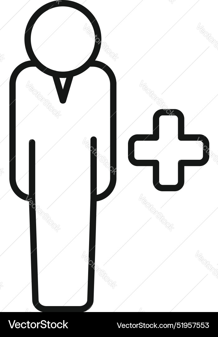 Businessman standing with plus sign icon Vector Image