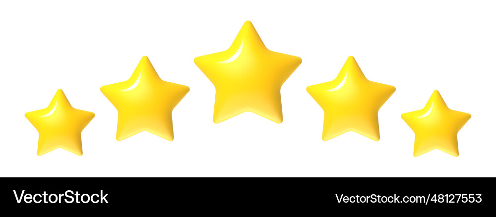 Golden Five-Star Review Royalty Free Vector Image