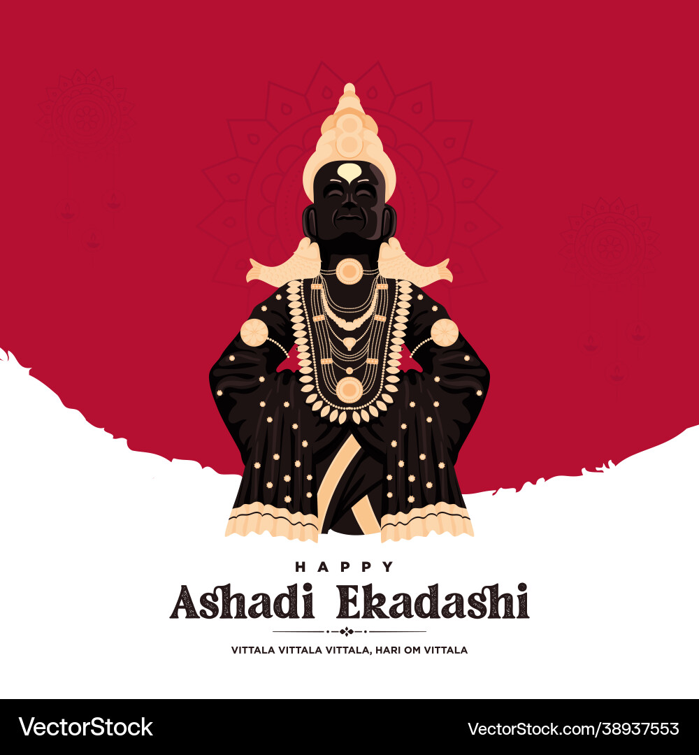 Happy ashadi ekadashi banner design Royalty Free Vector