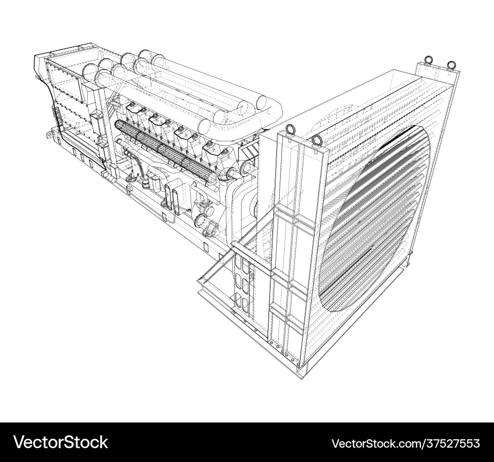 Large industrial diesel generator Royalty Free Vector Image