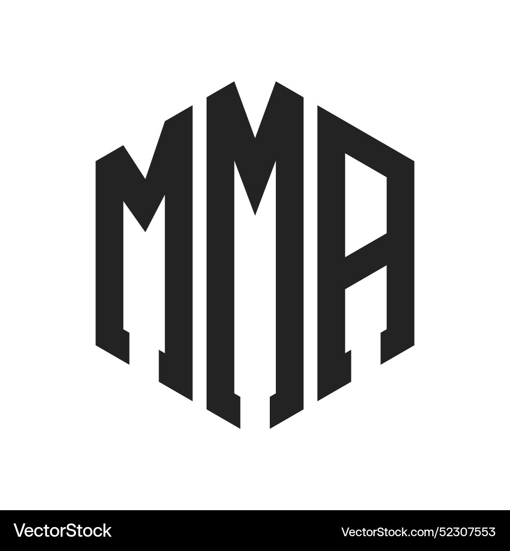 Mma logo design initial letter monogram Royalty Free Vector