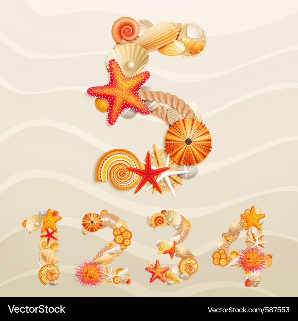 Sea life font Royalty Free Vector Image - VectorStock