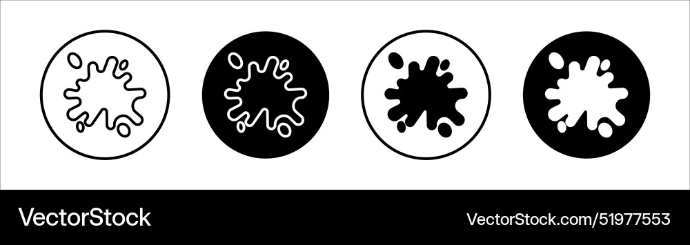 Slime flat line icon set thin Royalty Free Vector Image