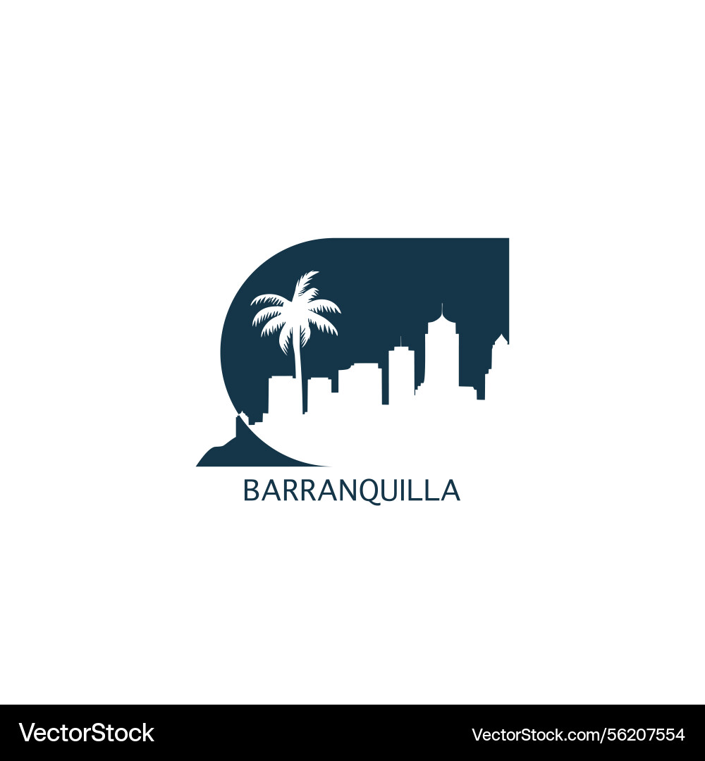 Barranquilla icon with skyline panoramic view Vector Image