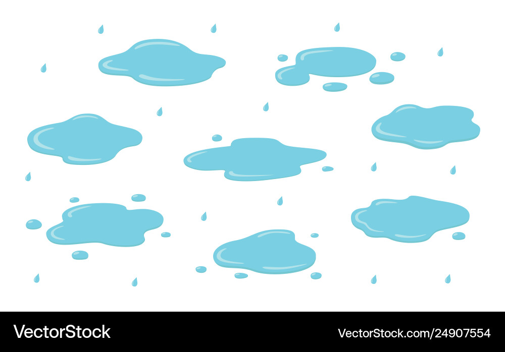 Cartoon Water Puddles Royalty Free Vector Image