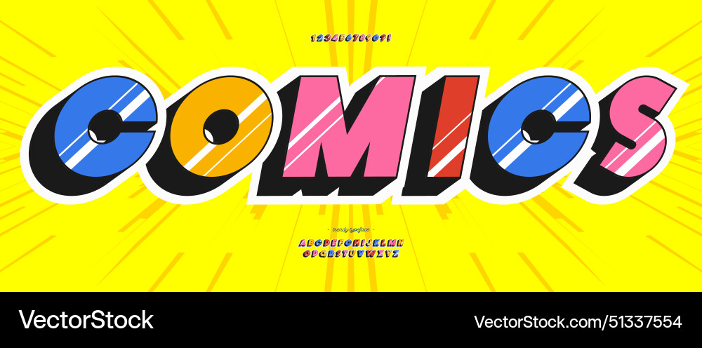 Font comics 3d style modern typography Royalty Free Vector
