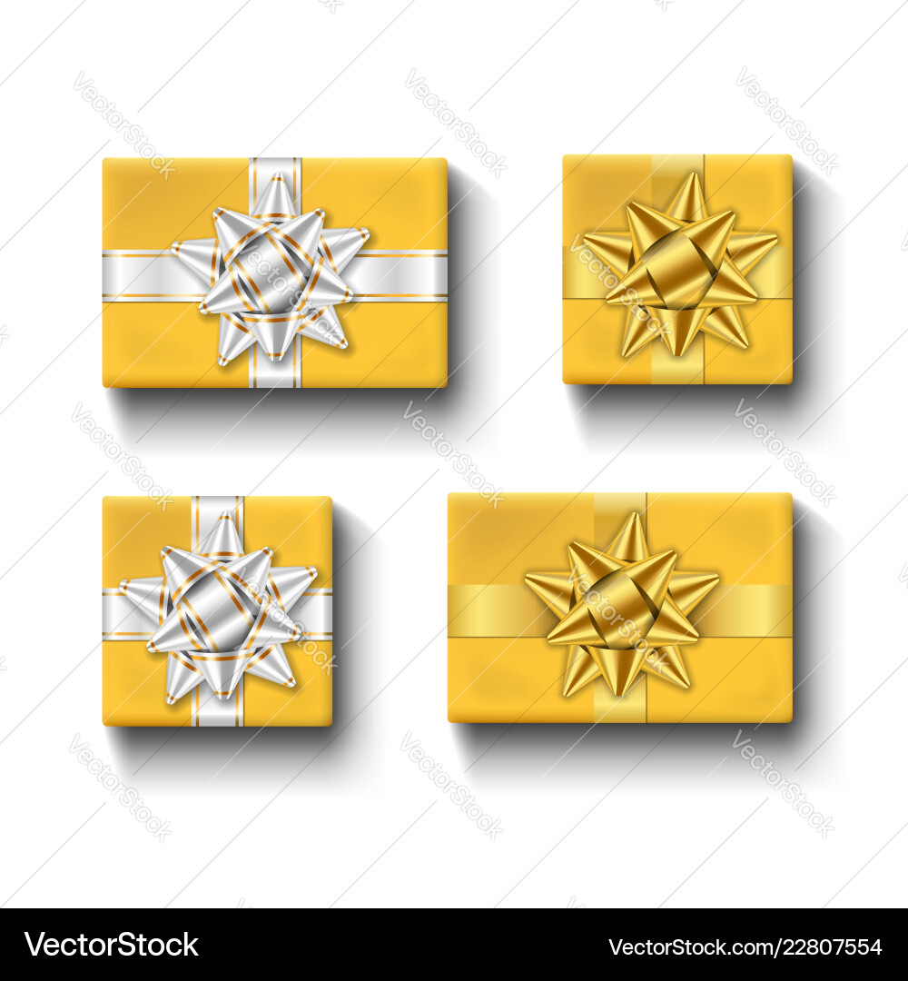 Gift boxes top view isolated set template Vector Image