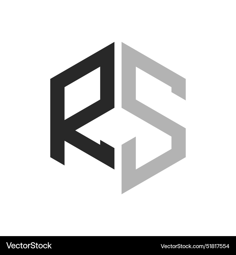 Modern unique hexagon letter rs logo design Vector Image