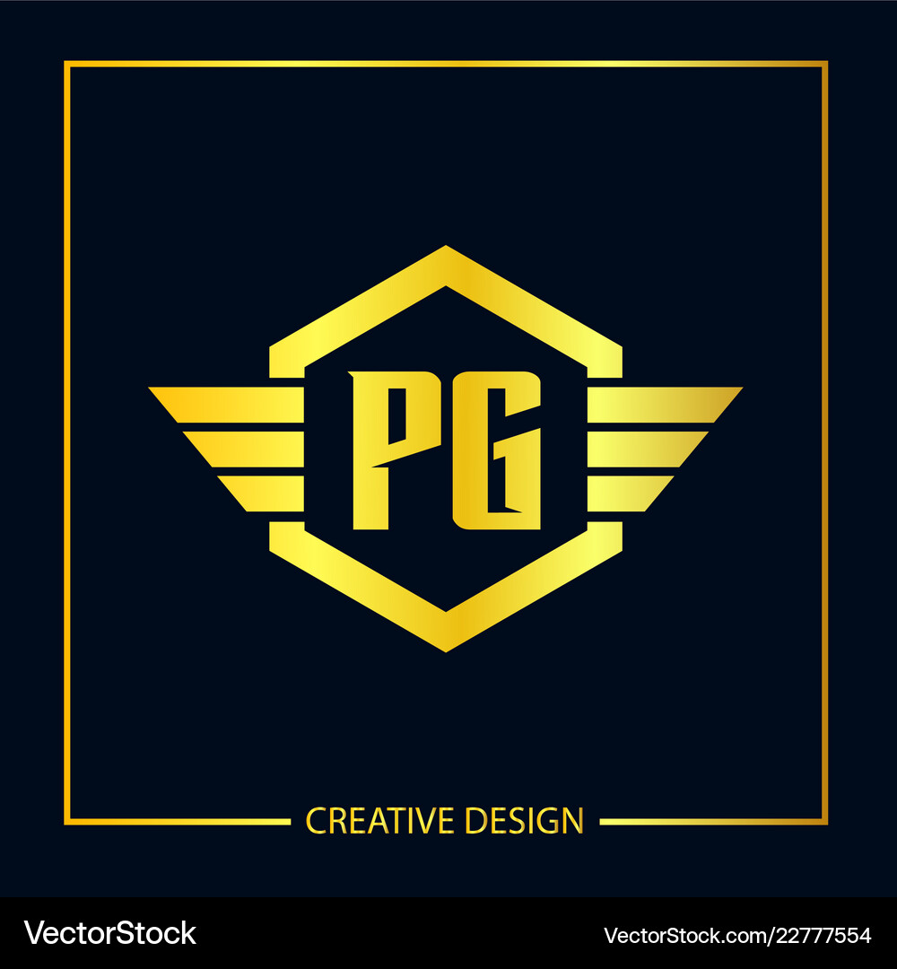 PG Initial Logo Template Royalty Free Vector Image