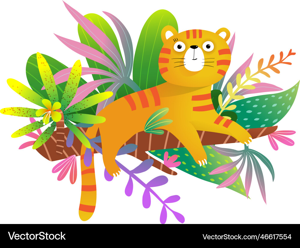 Tropical Jungle Tiger Royalty Free Vector Image
