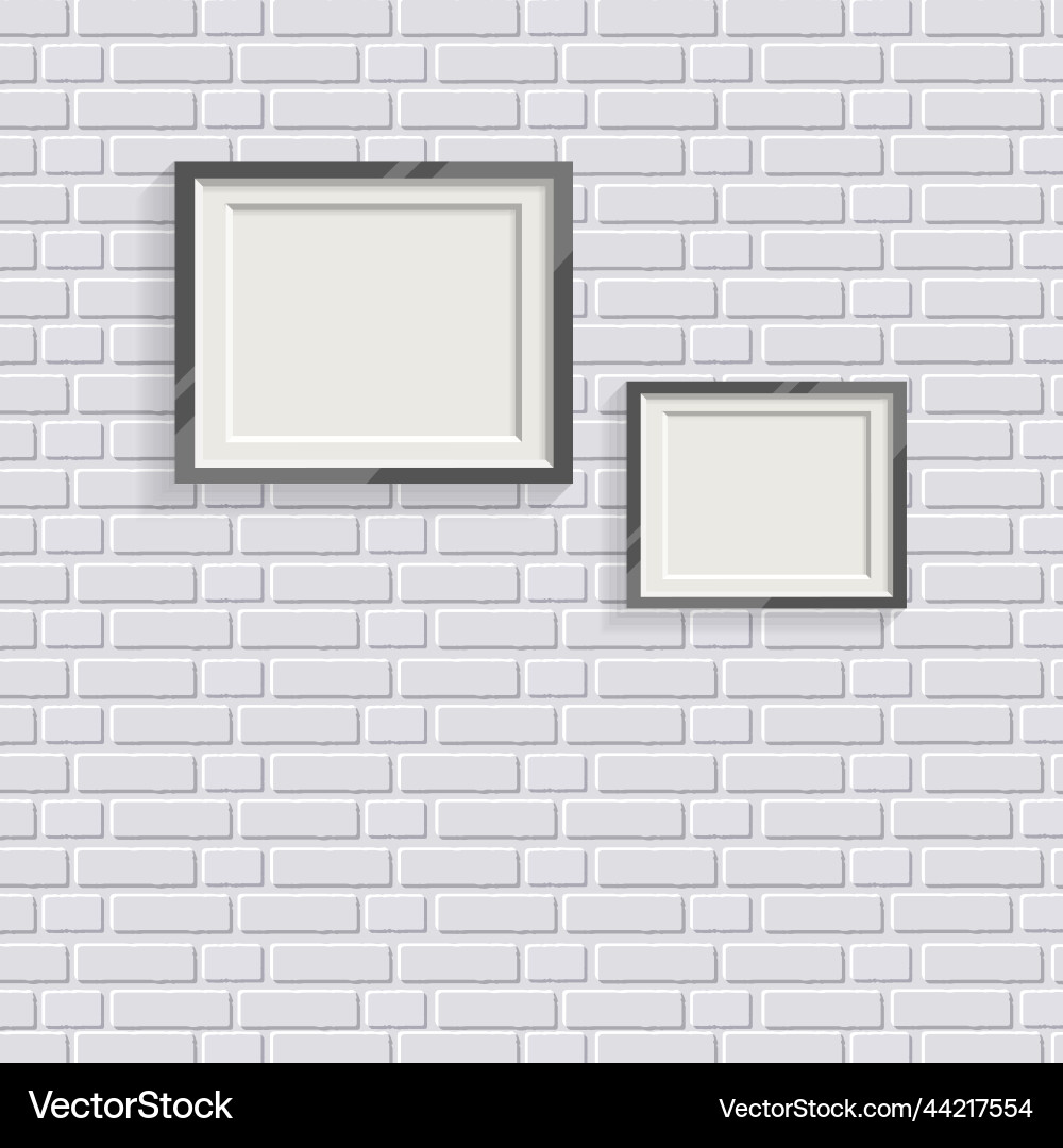White realistic picture frame on painted Vector Image