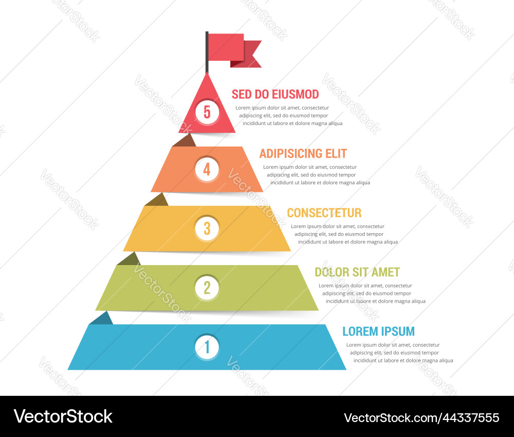 5 steps to success Royalty Free Vector Image - VectorStock