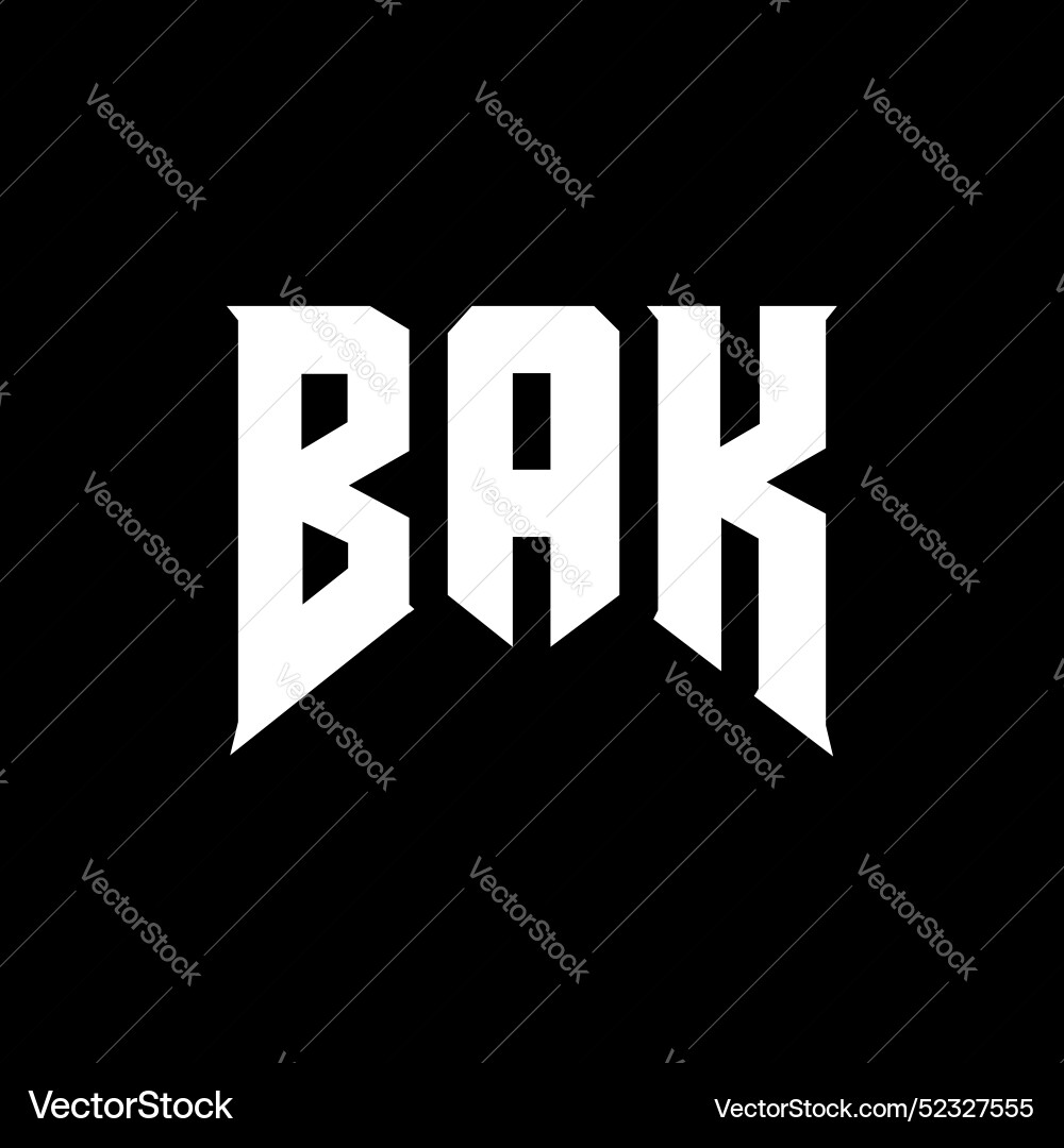 Bak letter logo design for technology company Vector Image