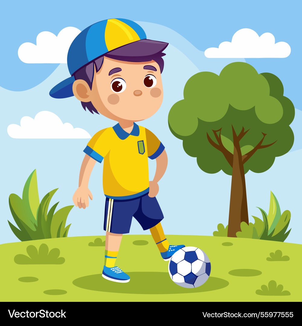 Football player expression art Royalty Free Vector Image