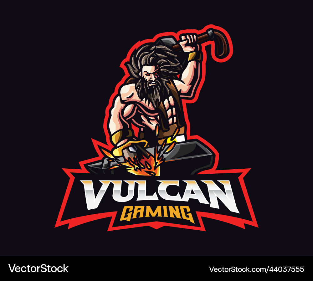 Hephaestus god mascot logo design Royalty Free Vector Image