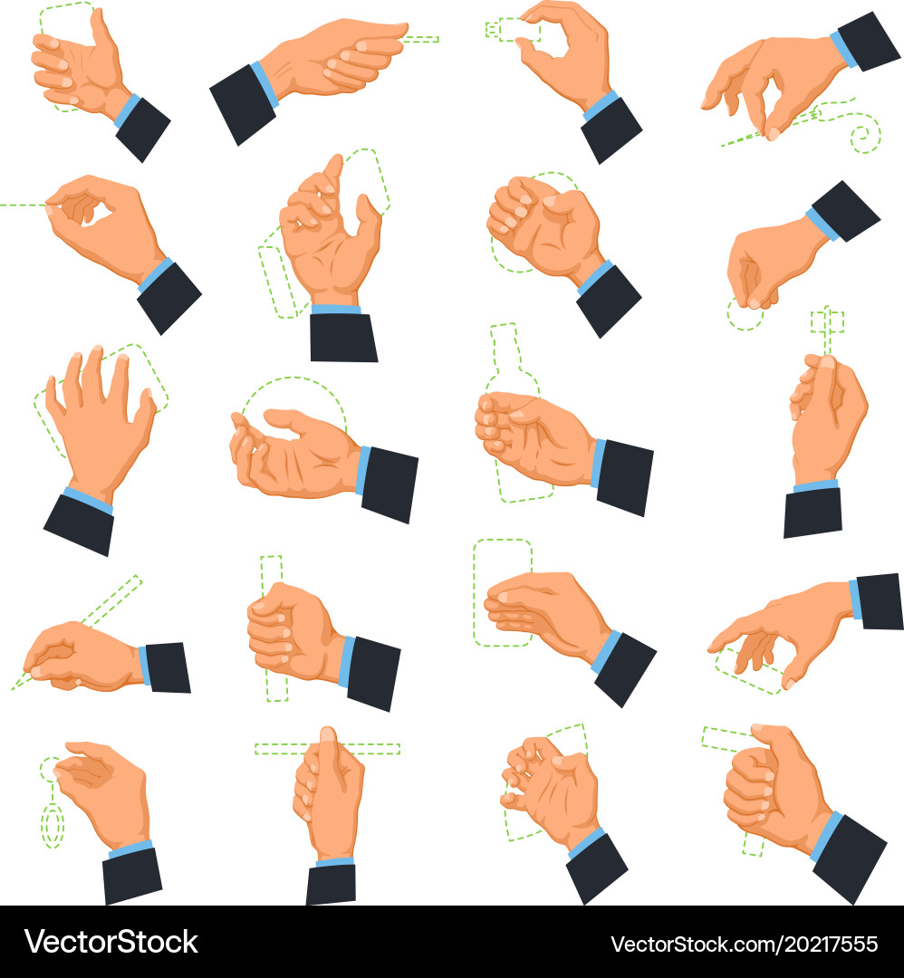 Mens hand icons Royalty Free Vector Image - VectorStock