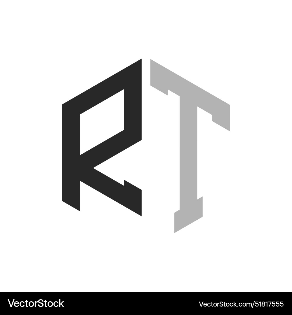 Modern unique hexagon letter rt logo design Vector Image