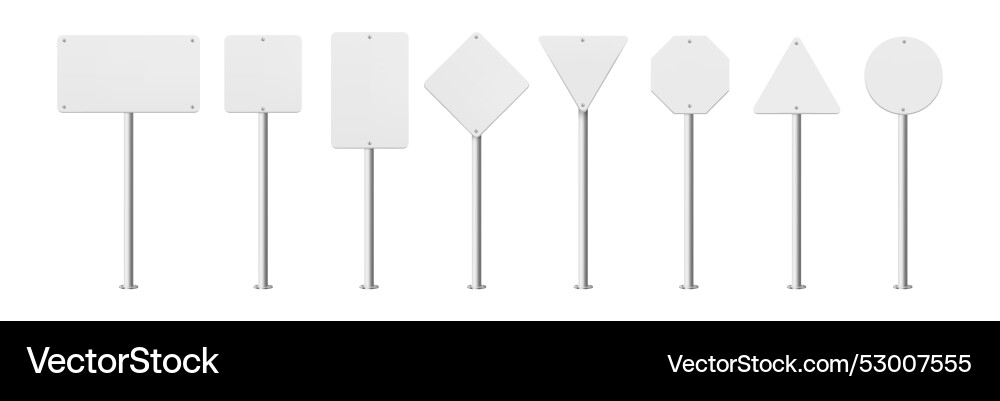 Road signs realistic signboard mockups Royalty Free Vector